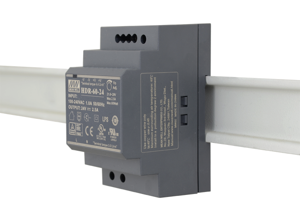 DIN skinne strømforsyning - 3.83A, 24VDC Mean Well - Noby AS